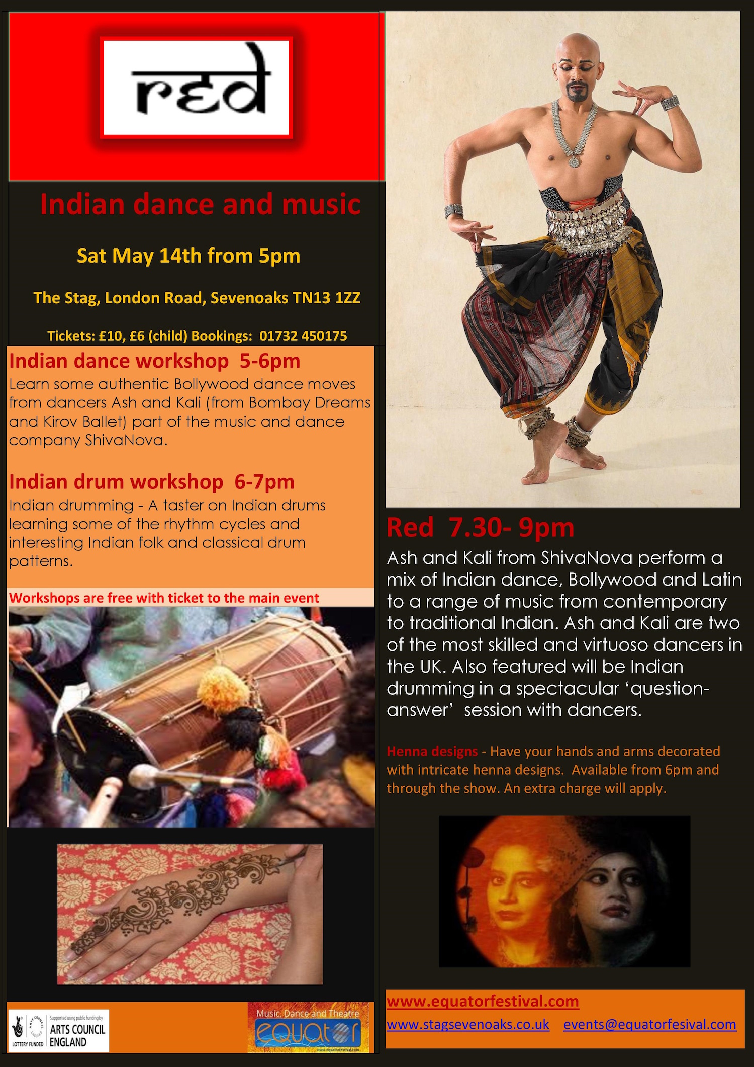 Red – Indian dance and music + workshops | Equator Festival